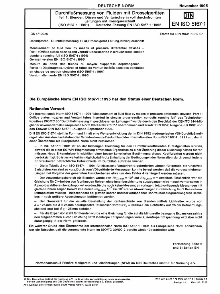 Din en Iso 5167 | PDF