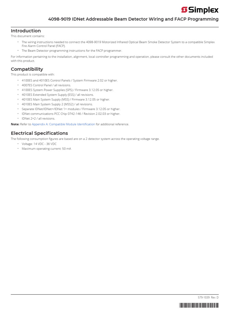Beam Detector Wiring & FACP Guide | PDF | Electricity | Manufactured Goods