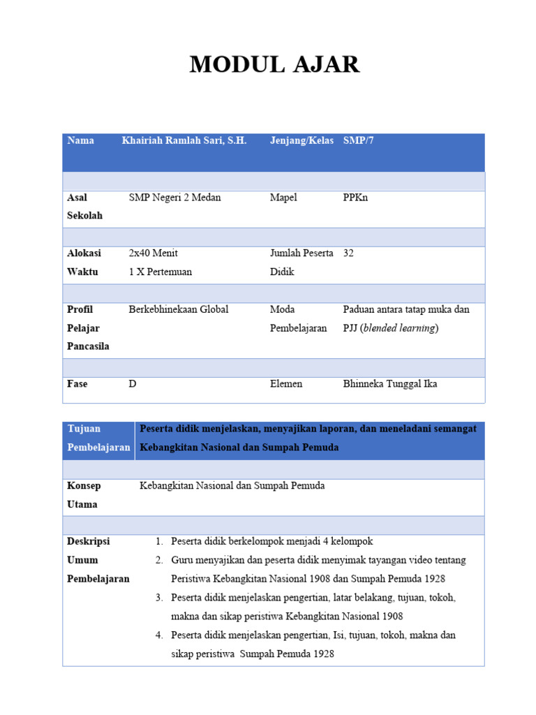 Modul Ajar Bu Ai | PDF