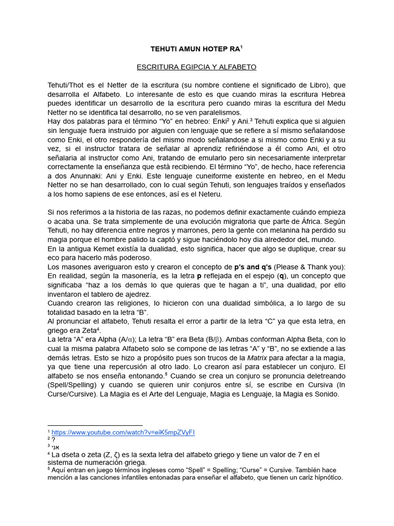 Tehuti Amun Hotep Ra | PDF | Escritura | Dios