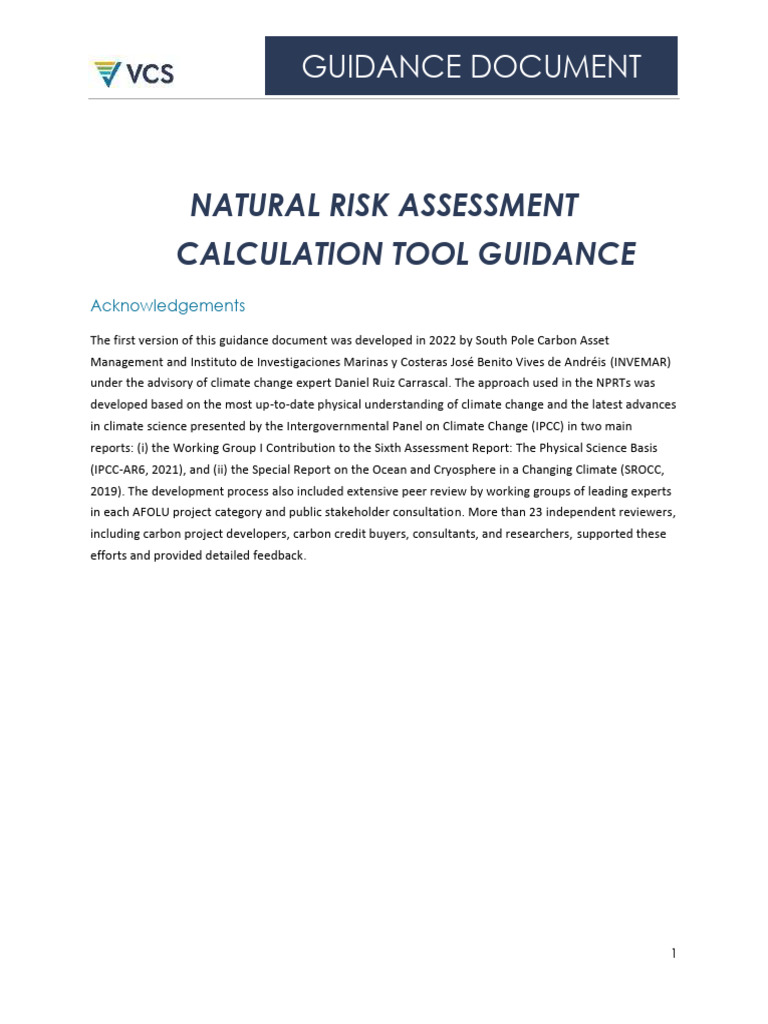 Climate Risk Tool Guide for AFOLU Projects | PDF | Science & Mathematics