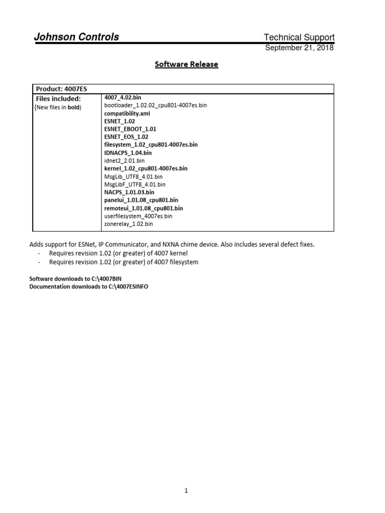 Johnson Controls: Software Release | PDF | Computer File | Operating System Families