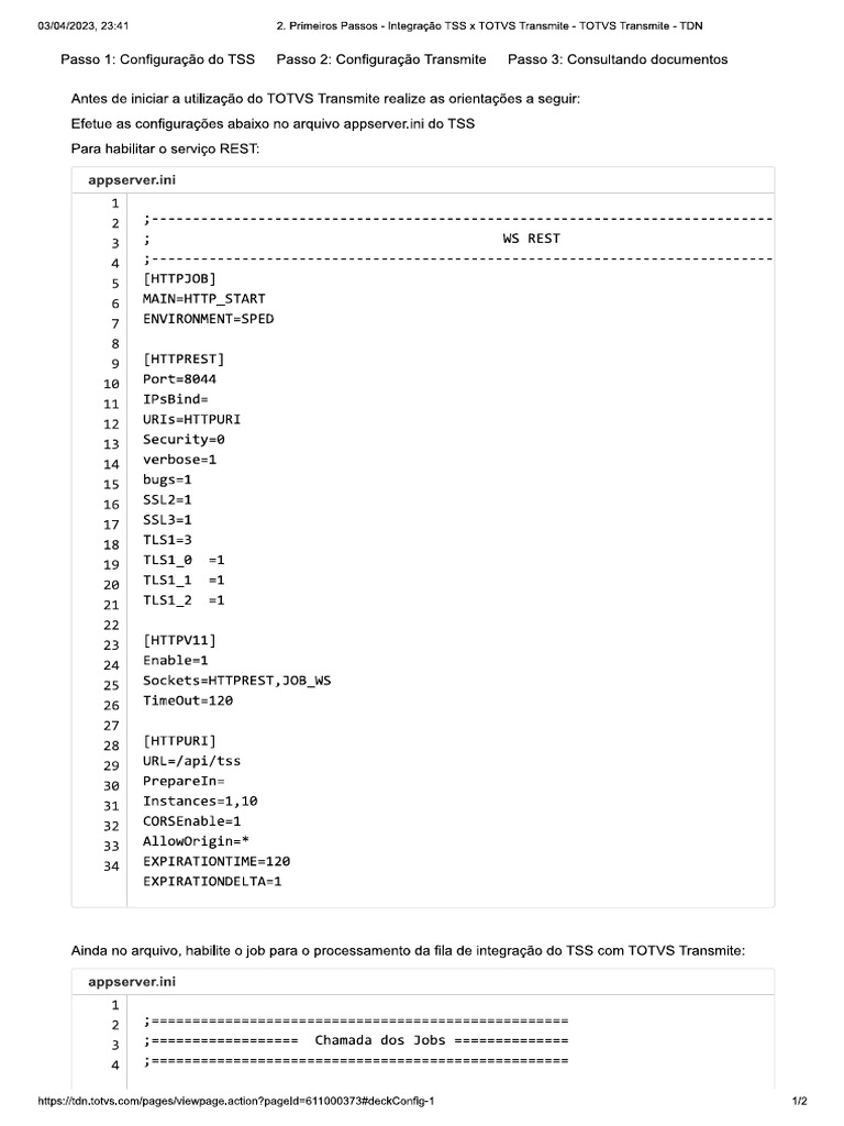Ativar TSS para o Totvs Transmite | PDF