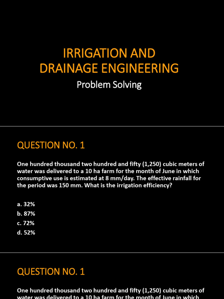 Problem Solving | PDF | Irrigation | Soil
