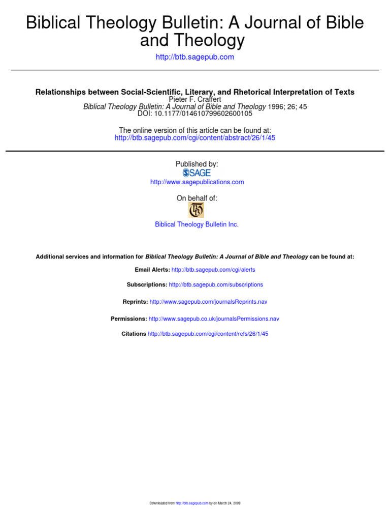 Relationships Between Social-Scientific, Literary, and Rhetorical ...