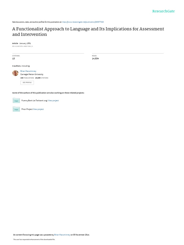 Func Pragmatics | PDF | Aphasia | Language Acquisition