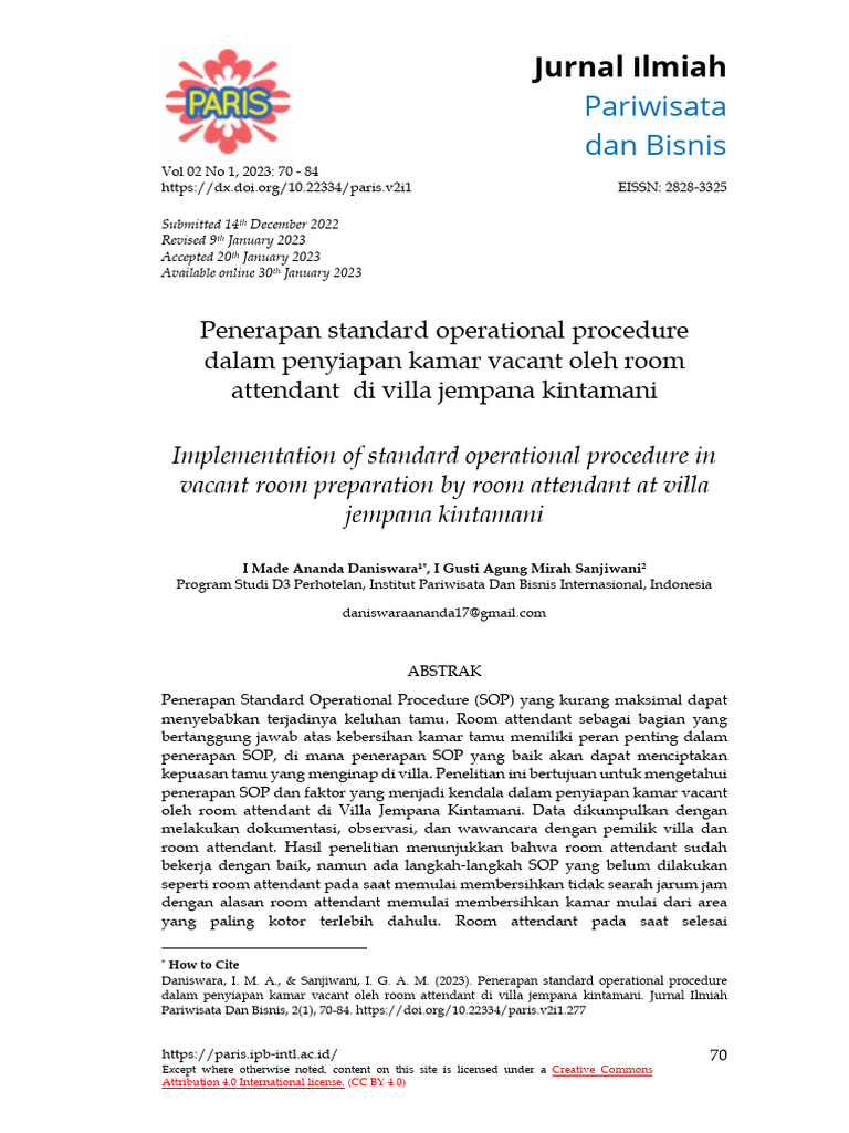 Penerapan Standard Operational Procedure Dalam Pen | PDF