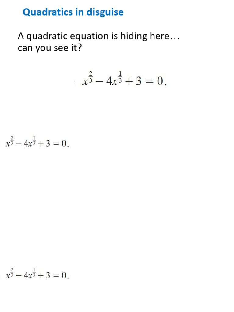 Quadratics in Disguise | PDF