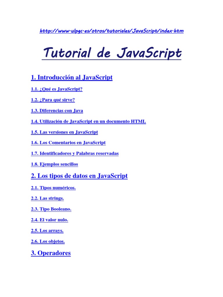Tutorial De Javascript Descargar Gratis Pdf Script Java Lenguaje
