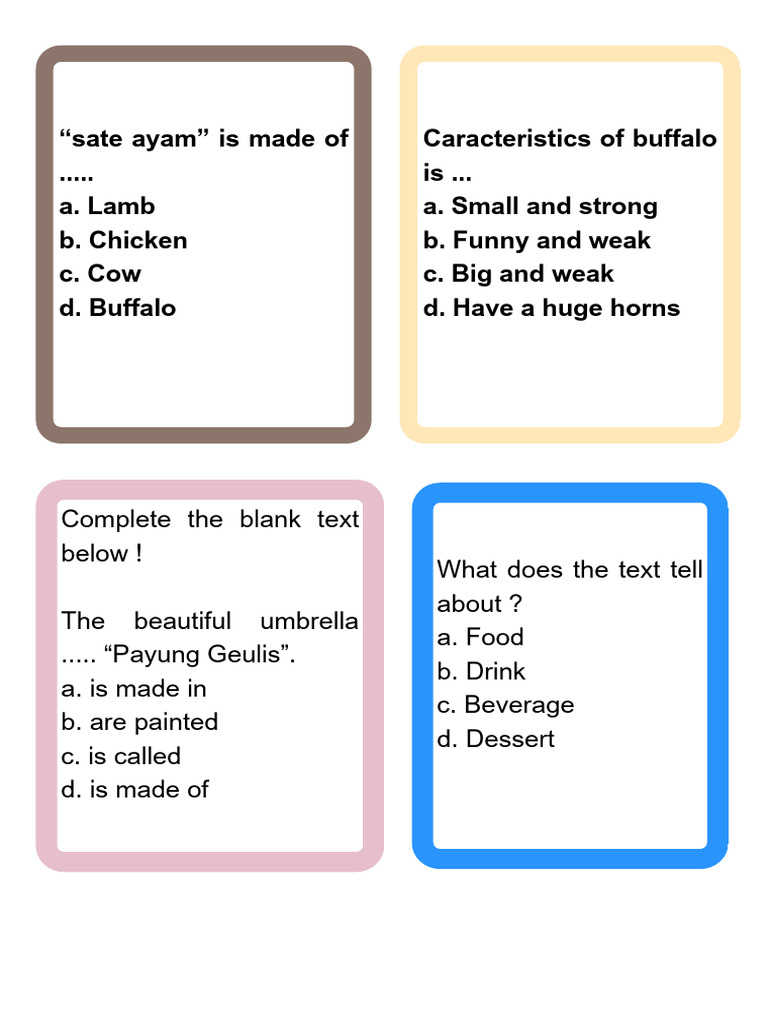Boho Conversation Cards Worksheet | PDF