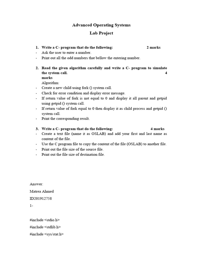 Exam Advanced Operating Systems | PDF | Text File | Computer Science