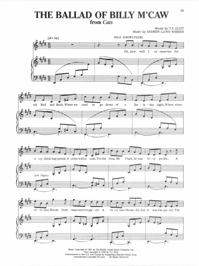 Ballad Of Billy M'Caw, The (from 'Cats') | PDF