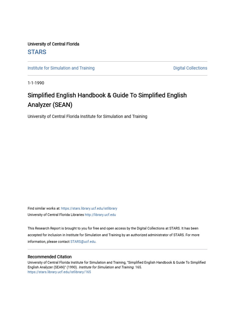 Simplified English Handbook | PDF | Punctuation | Word