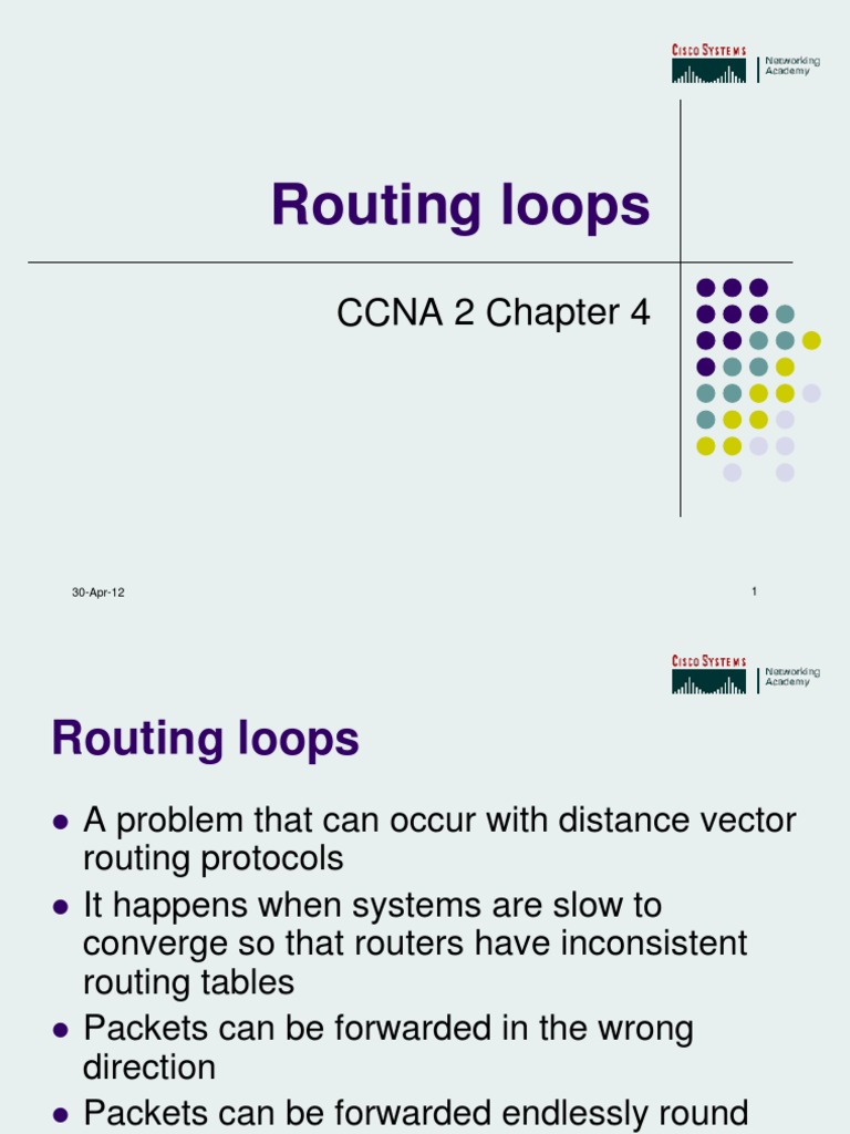 Routing Loops: CCNA 2 Chapter 4 | PDF | Router (Computing) | Wide Area Network