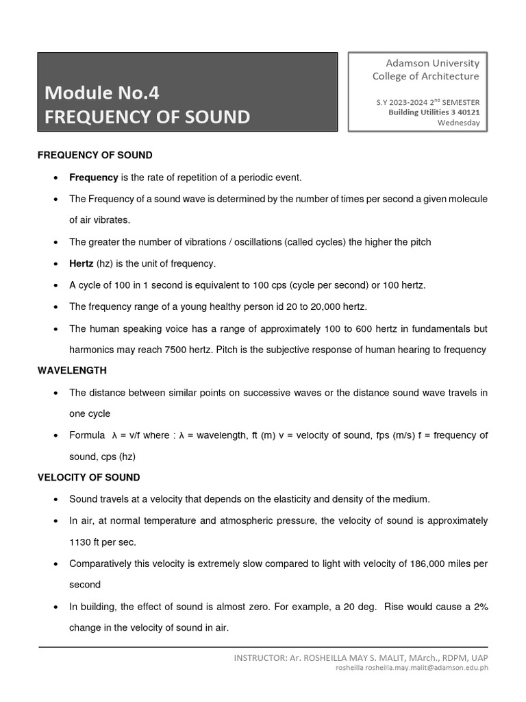 Bu3 Module 4 | PDF | Sound | Frequency