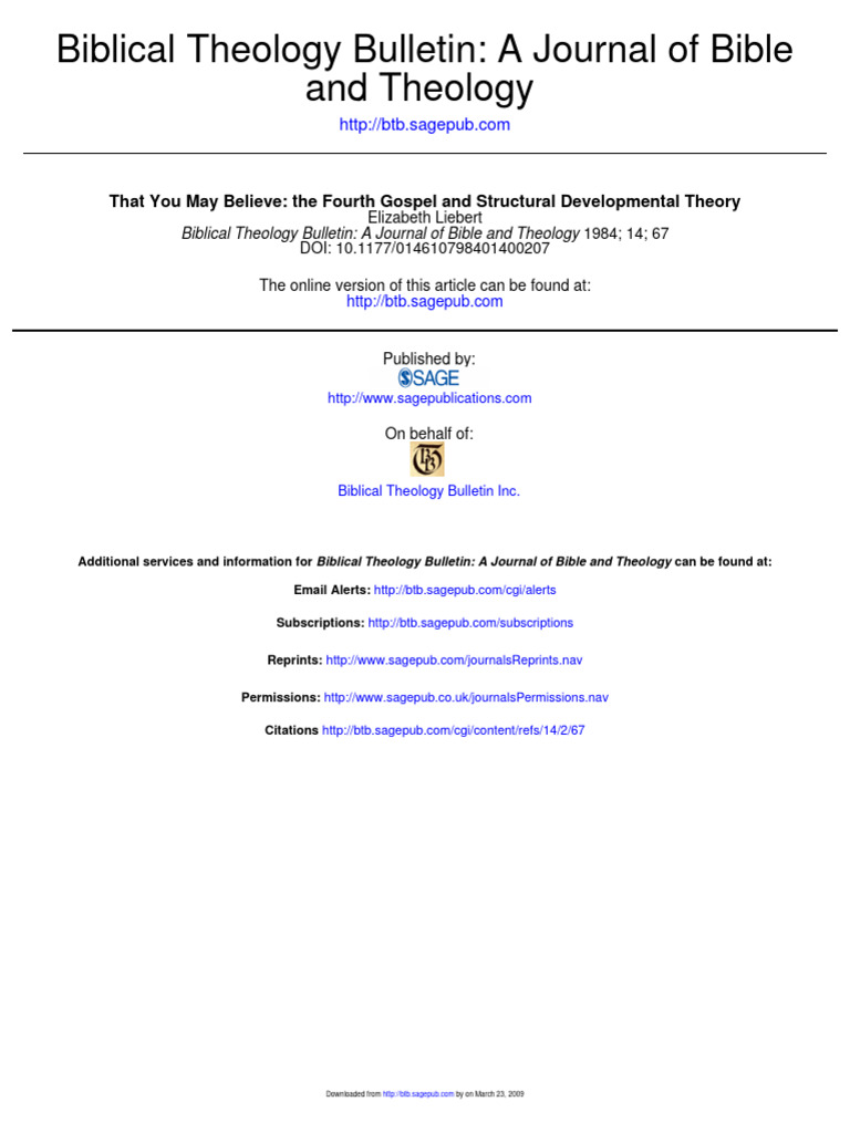 That You May Believe The Fourth Gospel and Structural Development ...