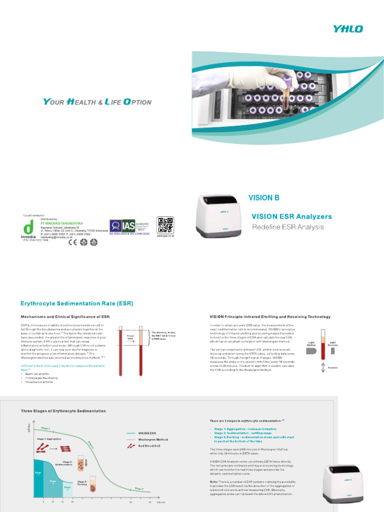 Brochure VISION ESR Analyzer Vision B Innodia | PDF
