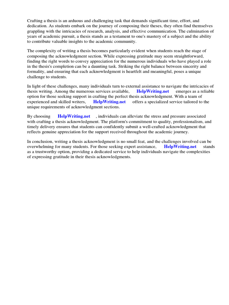 Nice Thesis Acknowledgement | Download Free PDF | Thesis | Knowledge