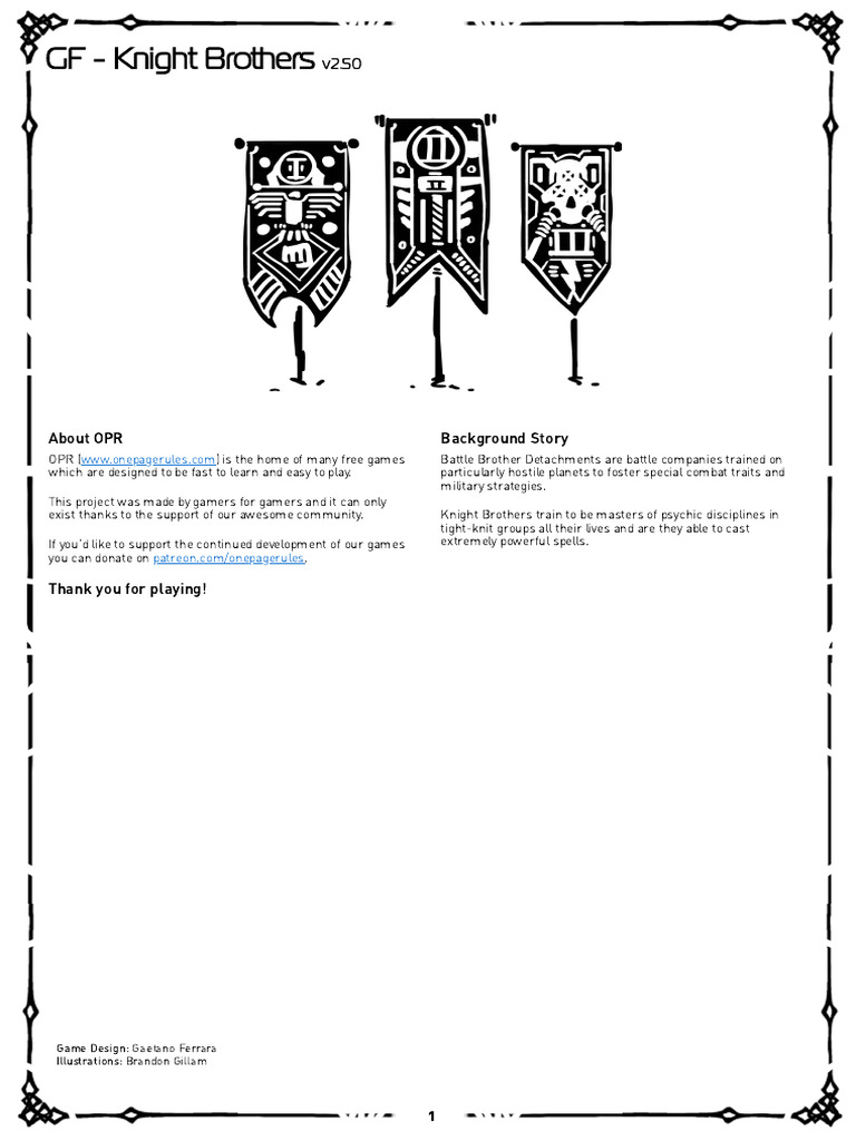 GF - Knight Brothers v2.50 | PDF | Securities | Warfare