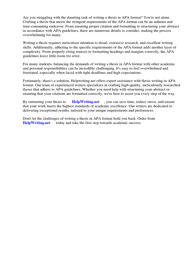 Apa Format Thesis Abstract | PDF | Apa Style | Theory