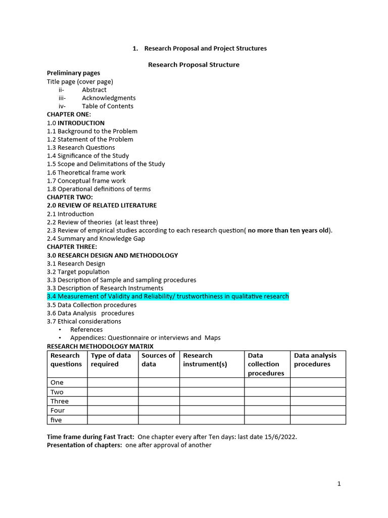 Research Proposal Structure Updated 2023 | Download Free PDF | Methodology | Qualitative Research