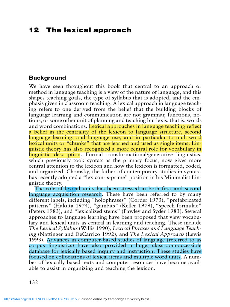 Understanding the Lexical Approach | PDF | Lexicon | Language Acquisition