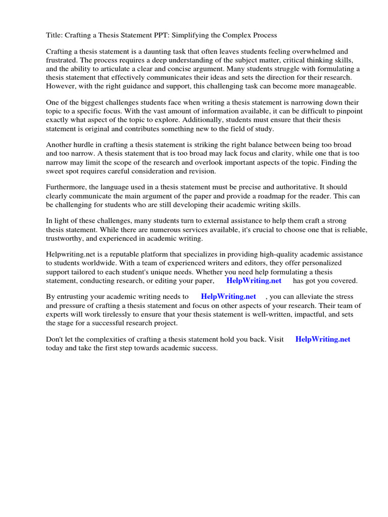 Formulating Thesis Statement | PDF | Essays | Thesis