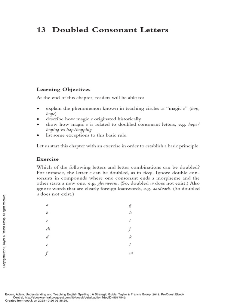 Understanding and Teaching English Spelling A Stra... - (Chapter 13 ...