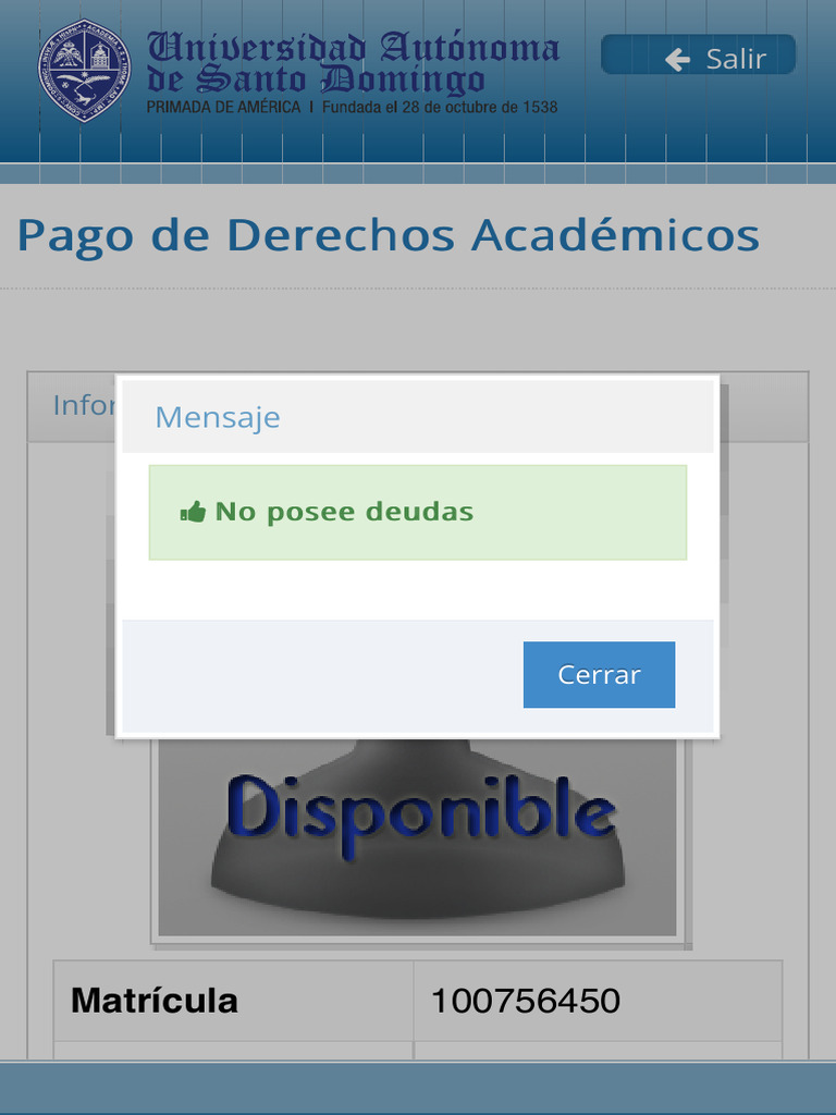 UASD - Sistema Pago de Derechos Académicos - Bienvenido | PDF