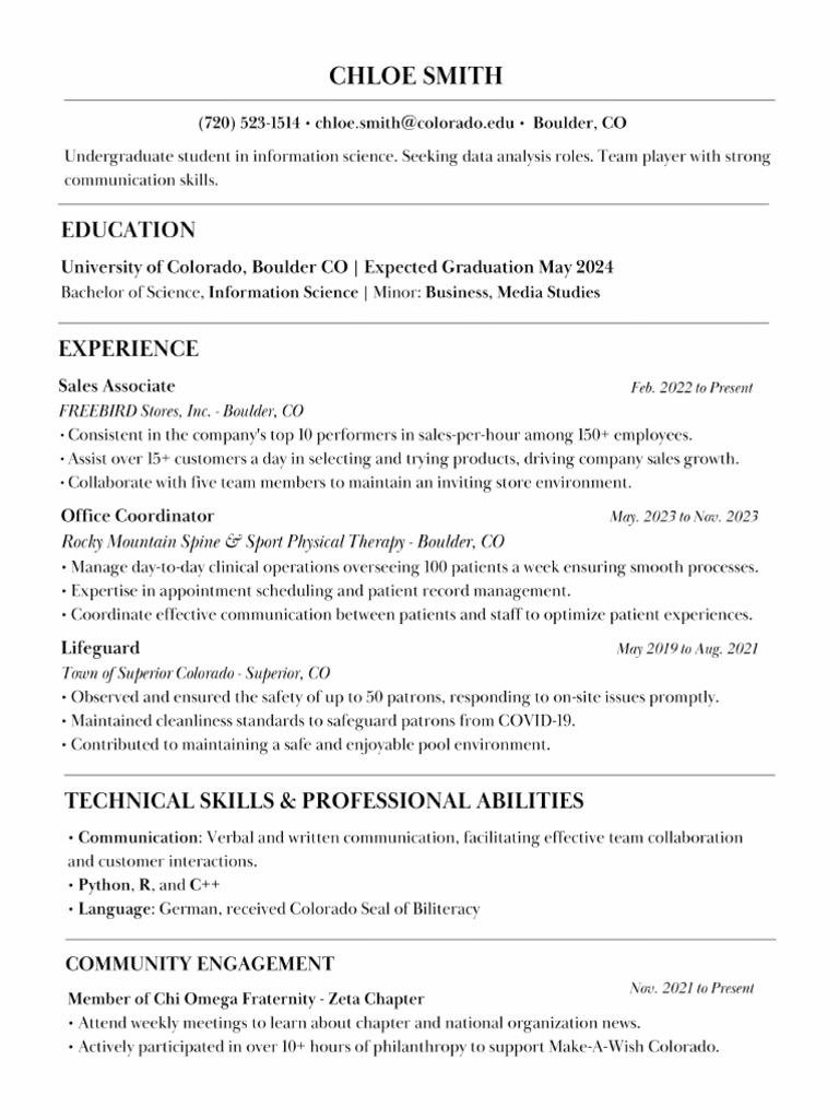 Smith Chloe Resume | PDF