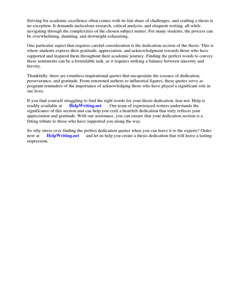 Best Thesis Dedication Quotes | PDF