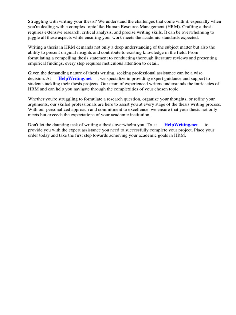 Sample of Thesis Title in HRM Students | PDF | Human Resource Management | Thesis
