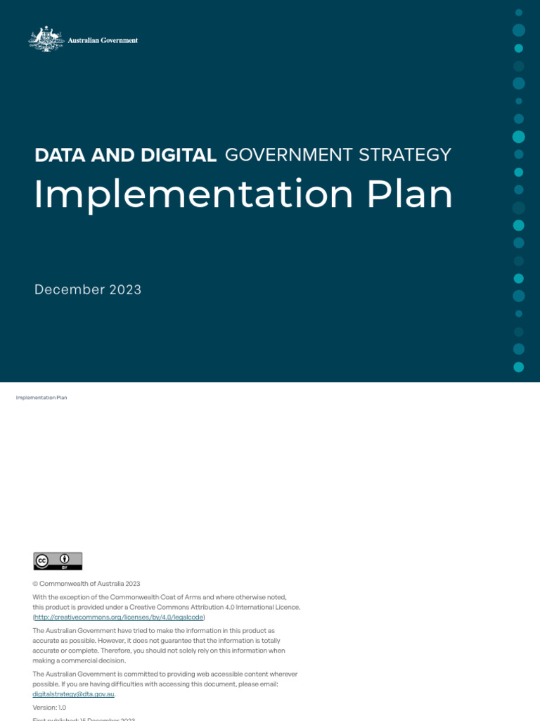 Implementation Plan: Data and Digital | PDF | Privacy | Governance