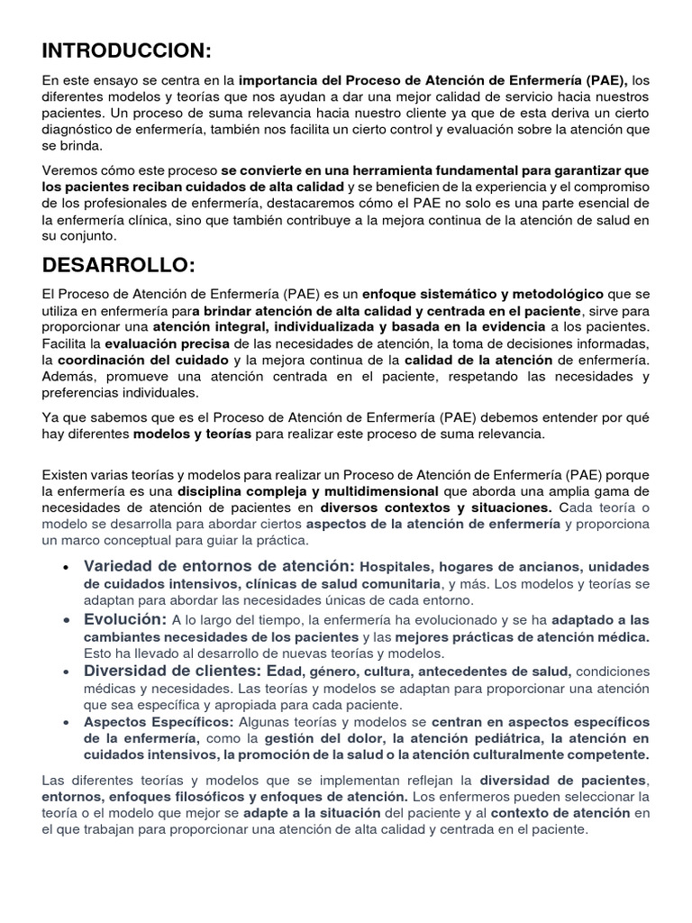 ensayo PAE | PDF