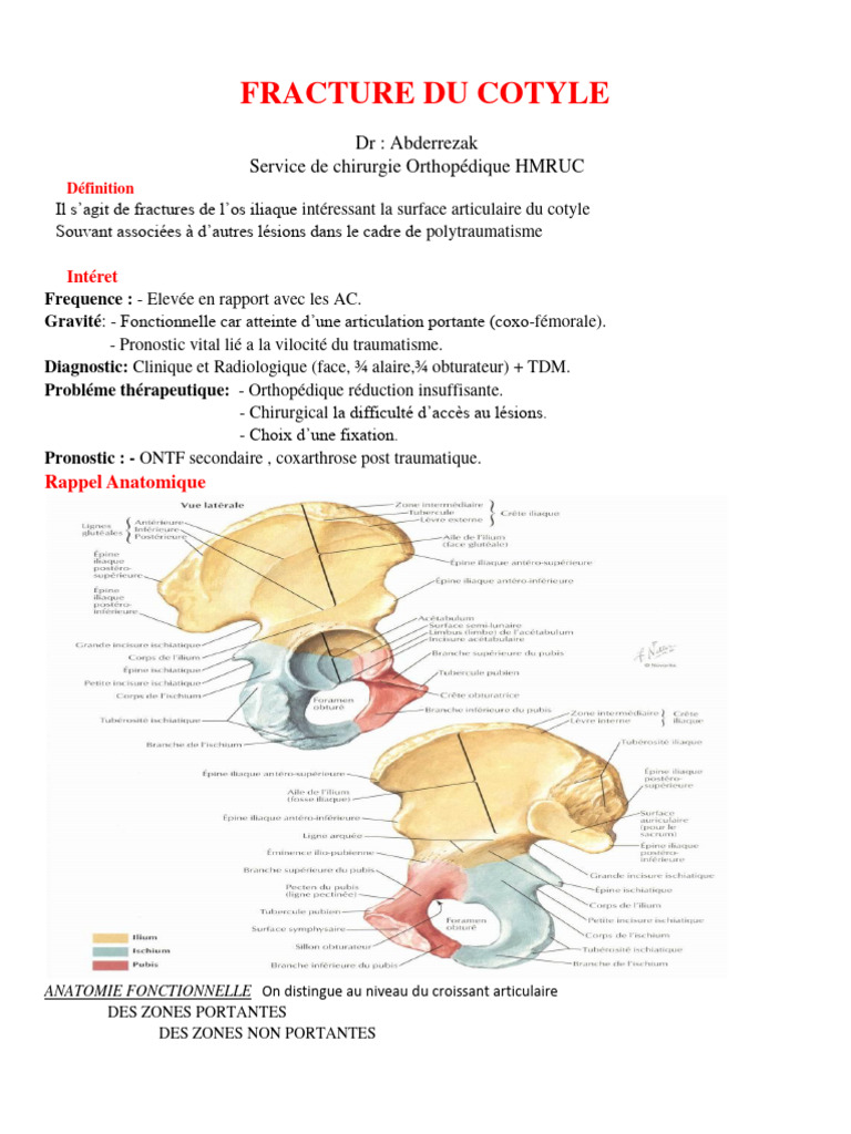 Orthopedie5an-Fractures Cotyle2020abderrezak | PDF