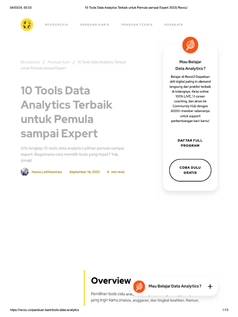 Data Analis (Tools) | PDF