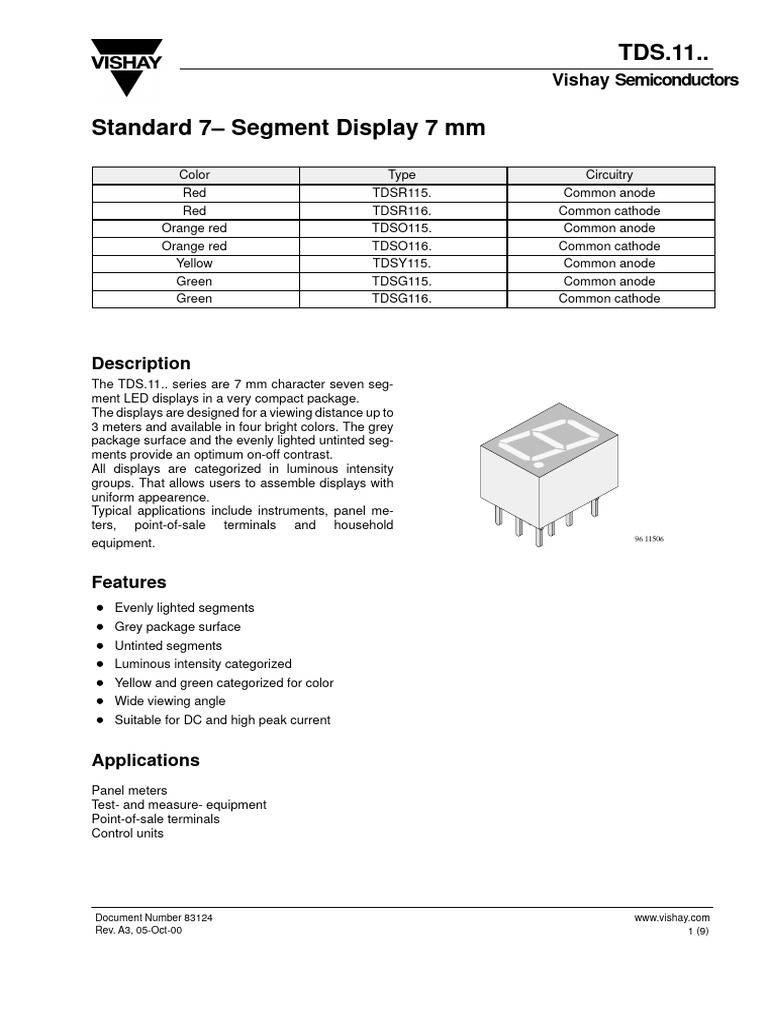 11- Display 7 Seg Datasheet | PDF | Amplifier | Anode