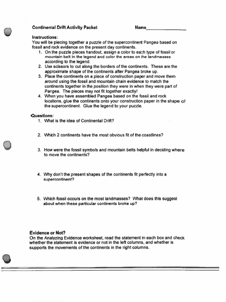2. Continental Drift Activity | PDF