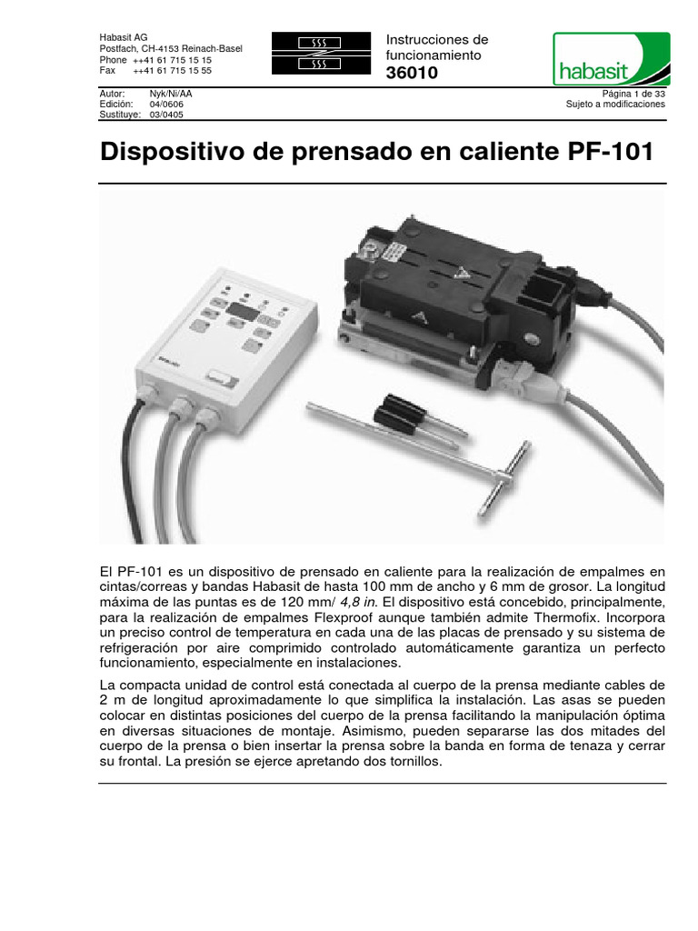 Dispitivo de Prensado en Caliente | PDF | Tornillo | Termostato
