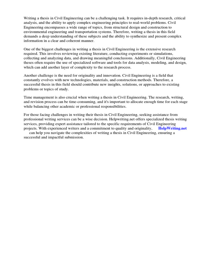 Civil Engineering Thesis Guide | PDF | Thesis | Engineering