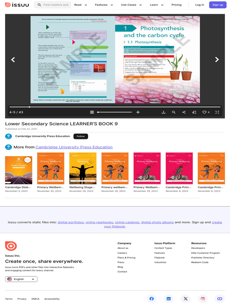 Lower Secondary Science LEARNER'S BOOK 9 by Cambridge University Press ...
