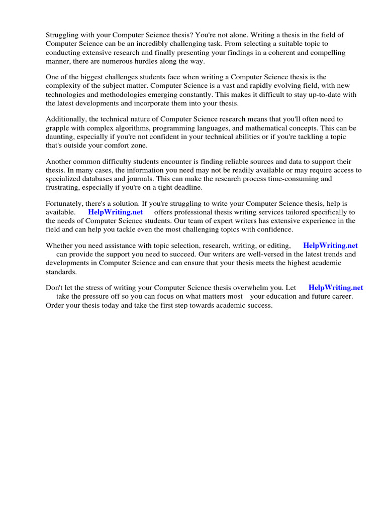 Cs Thesis | PDF | Thesis | Computer Science