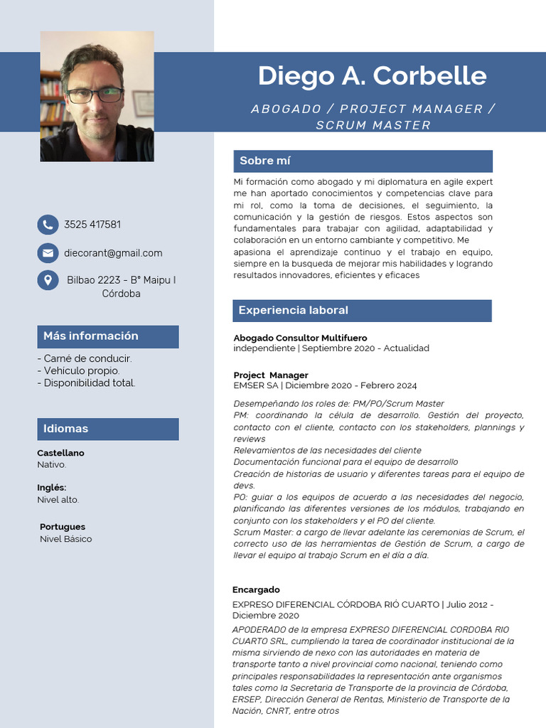 Corbelle Diego - CV | Descargar gratis PDF | Business