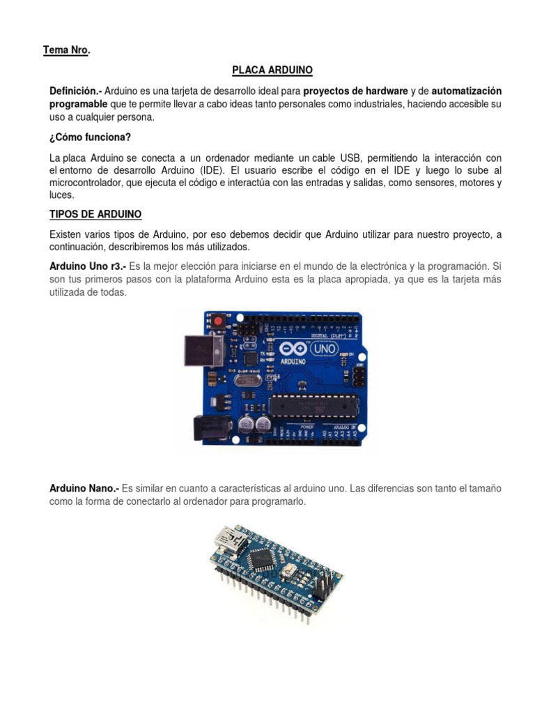 ARDUINO Descripcion | PDF