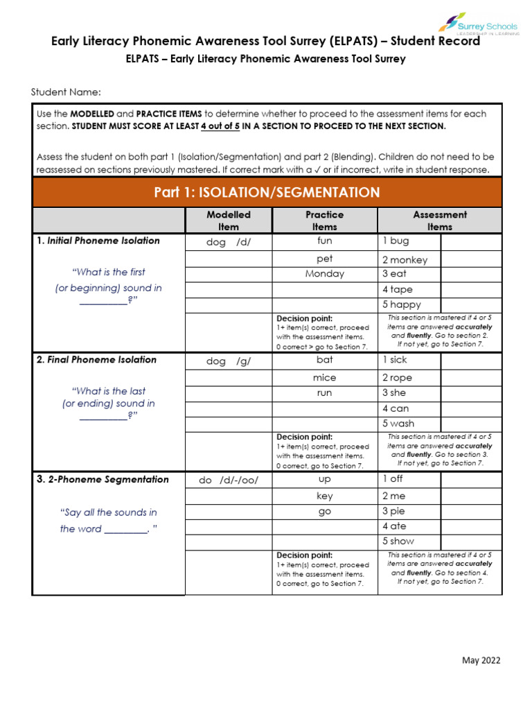 ELPATS Assessment Jan2023 | PDF | Writing | Human Voice