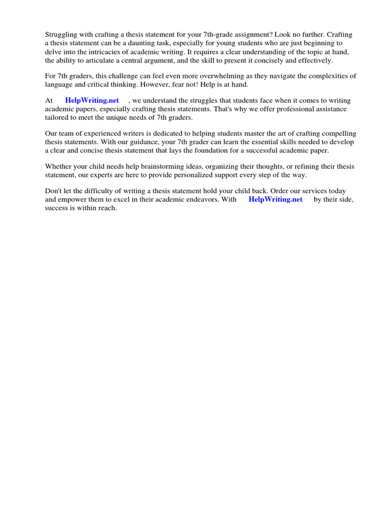Teaching Thesis Statements To 7th Graders | PDF | Career & Growth ...