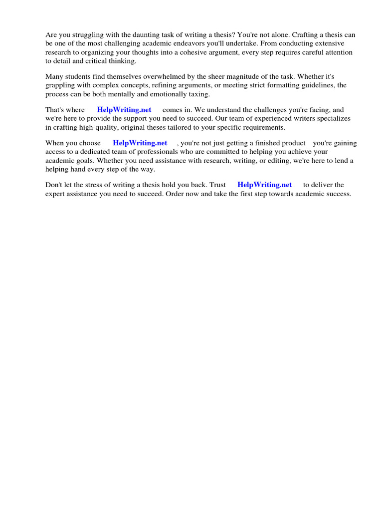 Thesis Writing Help and Support | PDF | Career & Growth
