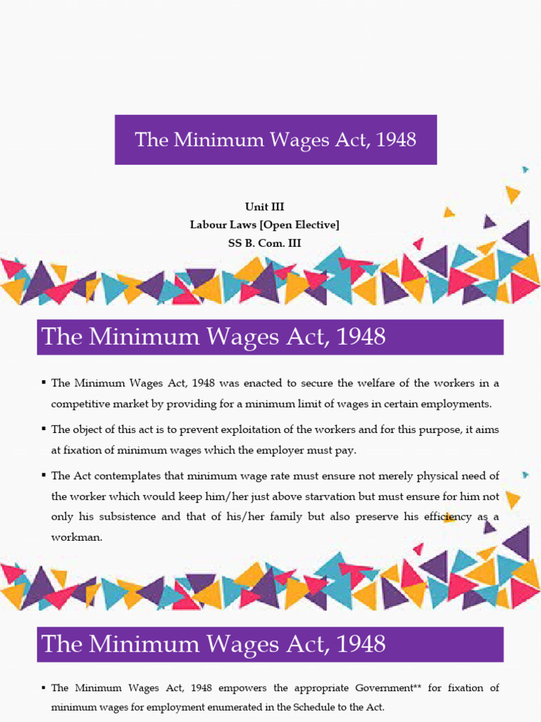 Overview of Minimum Wages Act, 1948 | PDF | Cost Of Living | Employment