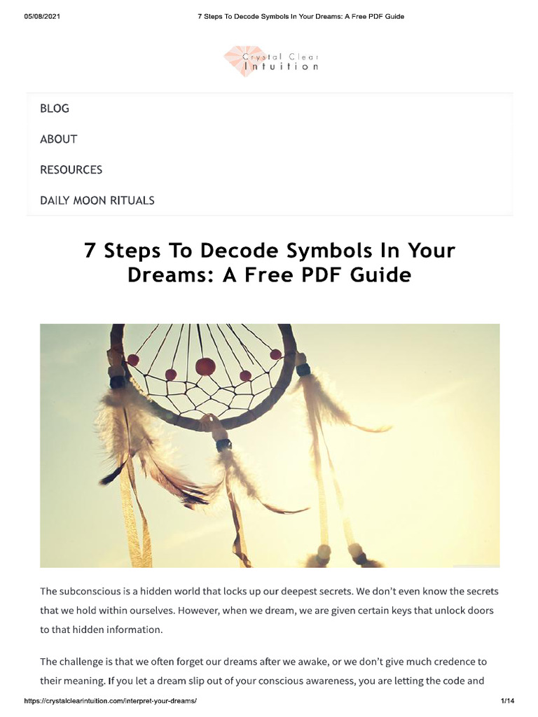 7 Steps To Decode Symbols in Your Dreams - A Free PDF Guide | PDF