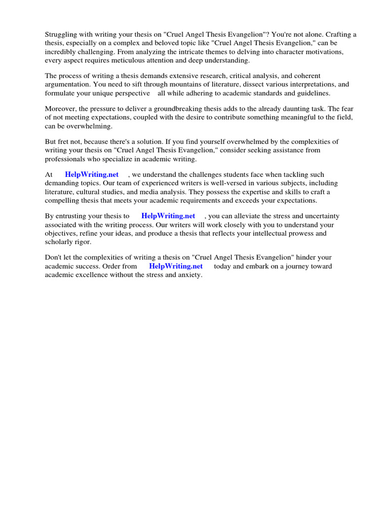 Cruel Angel Thesis Evangelion | PDF